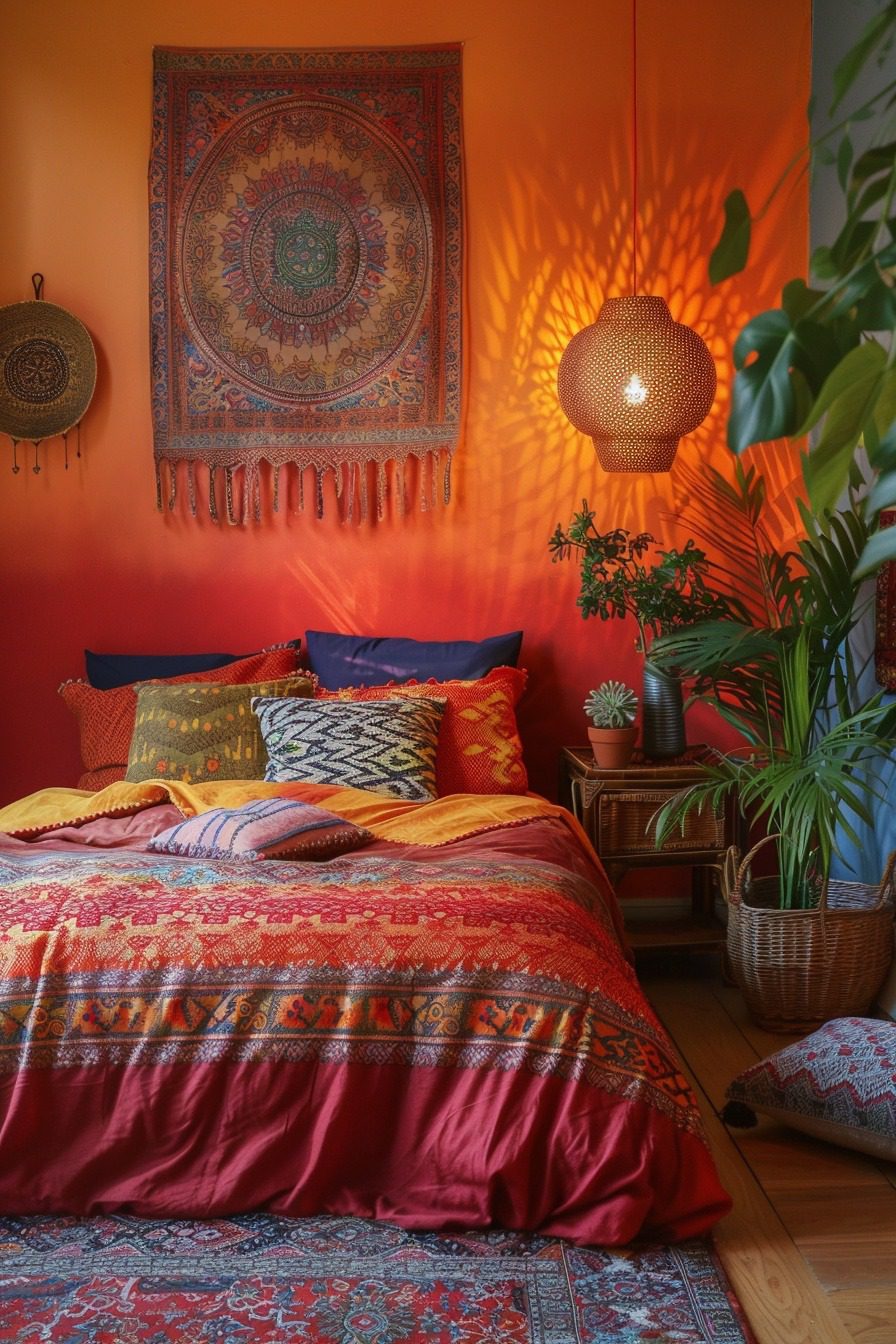29 Red Boho Bedroom Ideas for a Vibrant and Stylish Space - My Elegant Home
