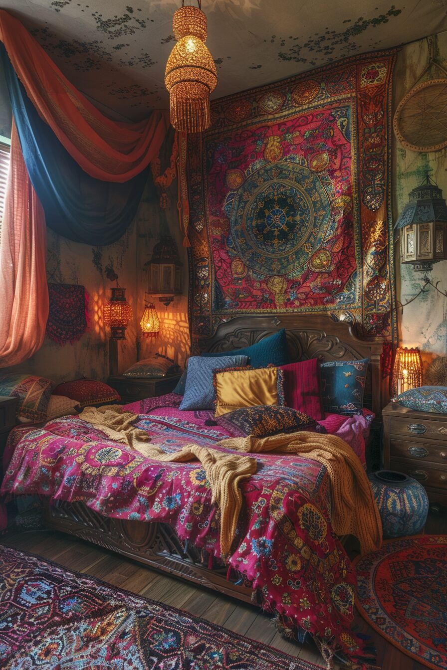 29 Red Boho Bedroom Ideas for a Vibrant and Stylish Space - My Elegant Home