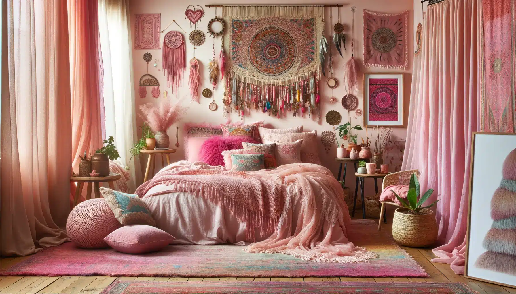 29 Pink Boho Bedroom Ideas - My Elegant Home