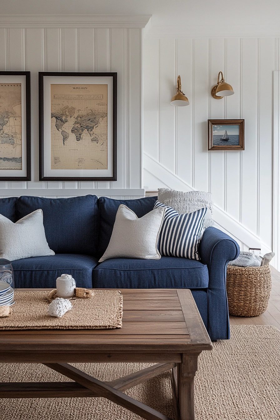 29 Coastal Preppy Living Room Decor Ideas for a Fresh and Inviting ...