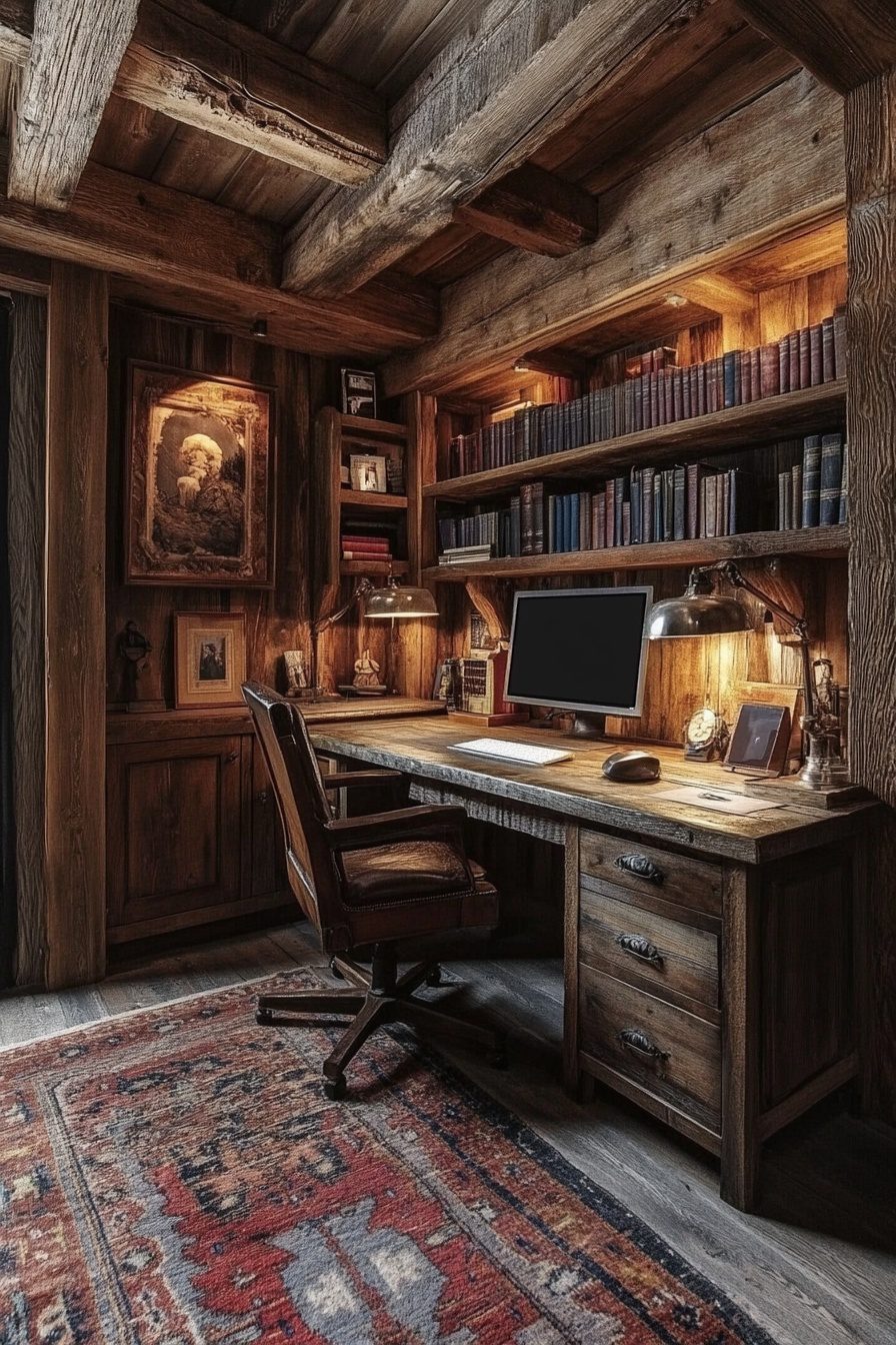 29 Small Cabin Interior Office Ideas to Create a Comfortable Work ...